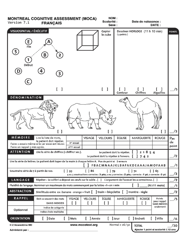 MoCA Test | PDF