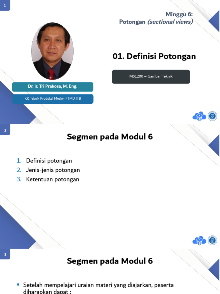 Panduan Lengkap Potongan Gambar Teknik | PDF