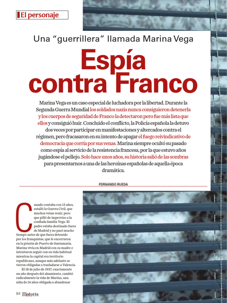 Marina Vega, Espía Contra Franco | PDF | Francisco franco | guerra ...