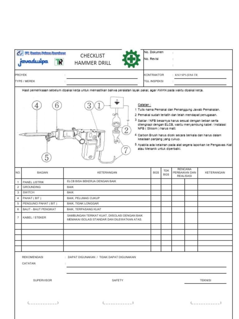 Lampiran - SIER-DB-HSE-PRO-005 Prosedure Pre Used Inspection | PDF
