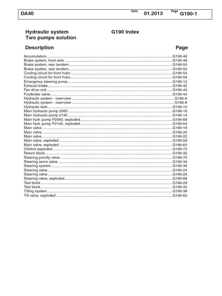 G190 - Hydraulic System 2P - 8X0549 | PDF | Brake | Mechanical Engineering