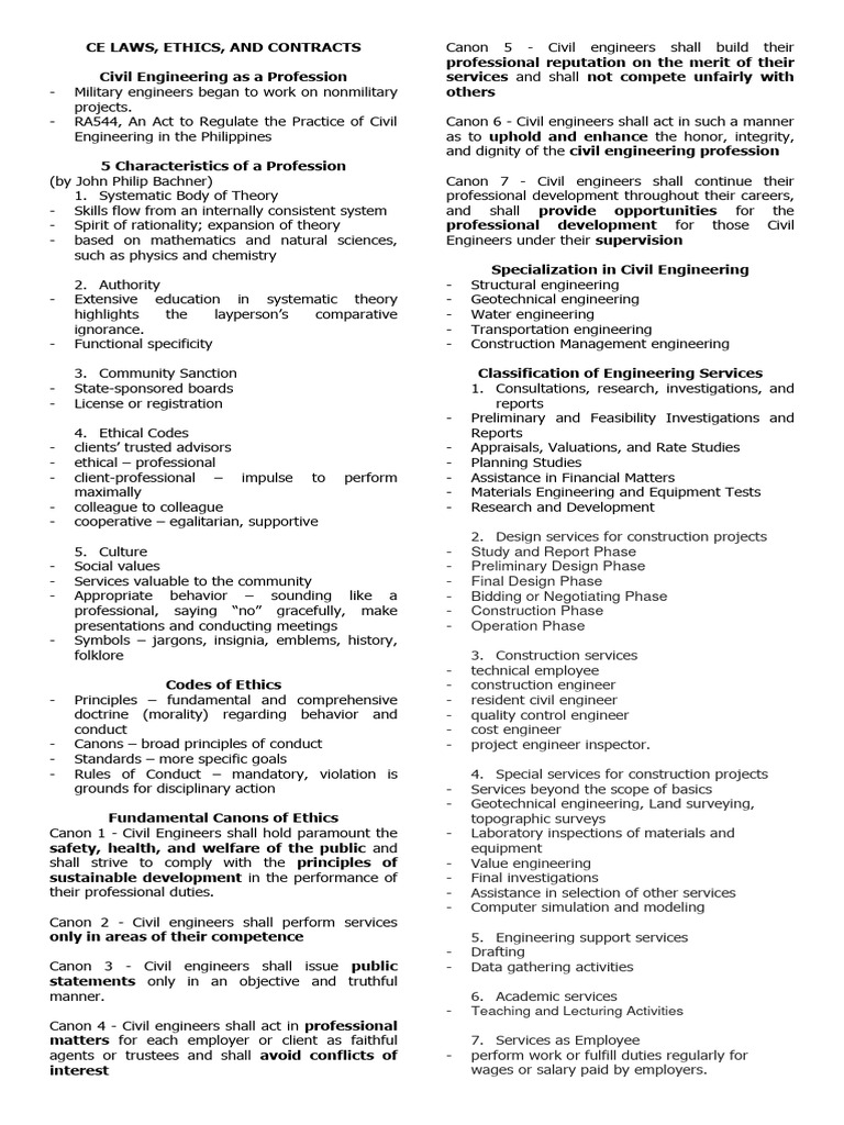 Ce Laws | PDF | Engineer | Civil Engineering