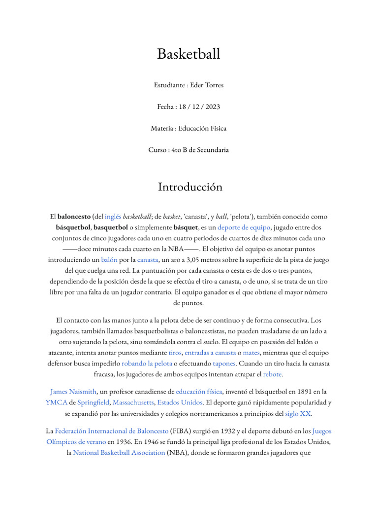 Basketball | PDF | Defensor (Asociación de Fútbol) | Deportes
