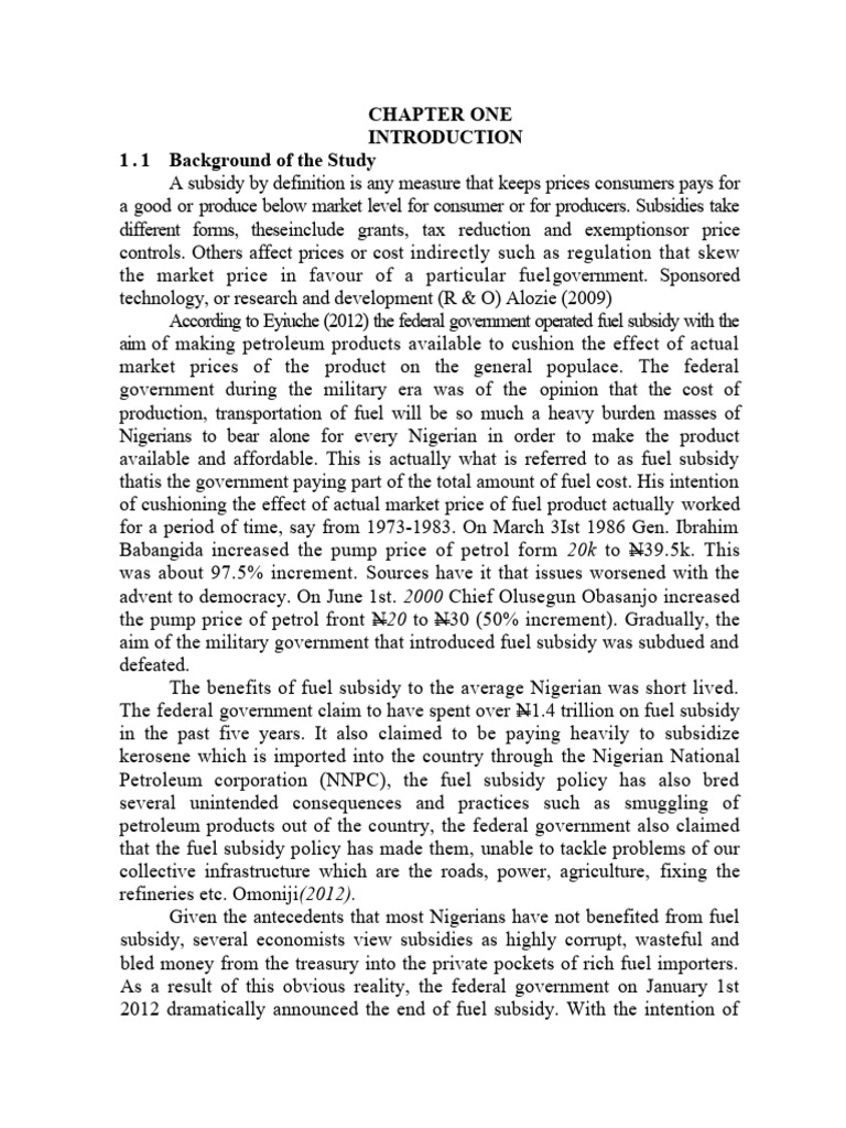 Fuel Subsidy Removal and The Nigerian Economy | PDF | Cost Of Living | Survey Methodology