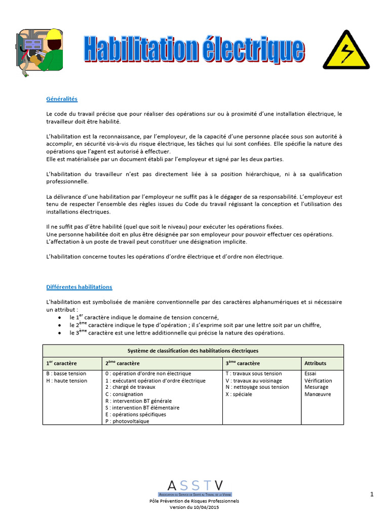 Habilitation Électrique : Guide Complet | PDF | Habilitation de sécurité