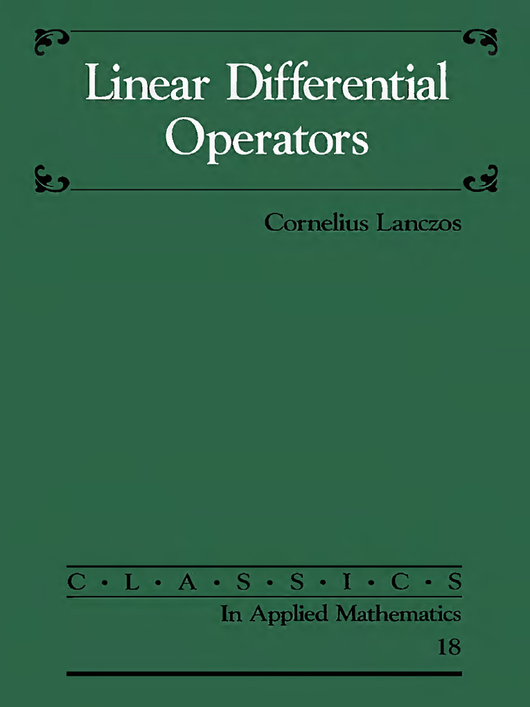 Cornelius Lanczos - Linear Differential Operators | PDF