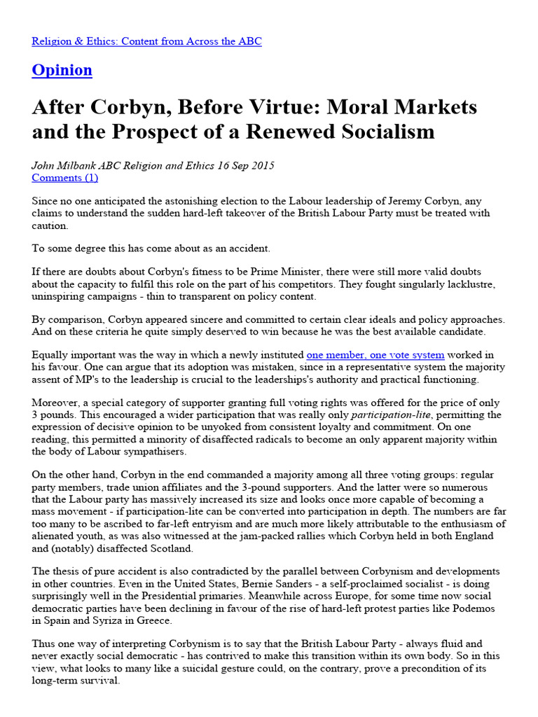 Moral Markets | PDF | Market (Economics) | Socialism