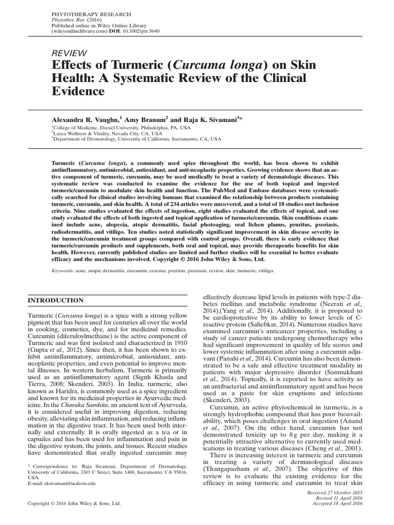 Dosis Persentase Curcumin Pada Da | PDF | Turmeric | Dermatitis