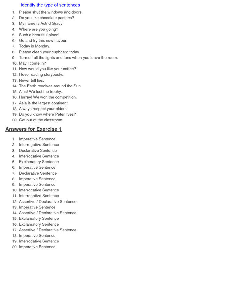 Sentences Types and Transformation | PDF