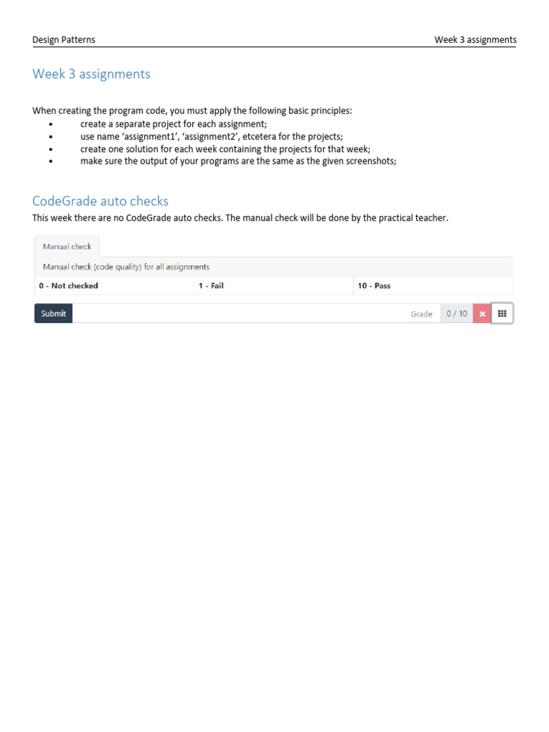 Assignments DesignPatterns Week3 | PDF | Class (Computer Programming) | System Software