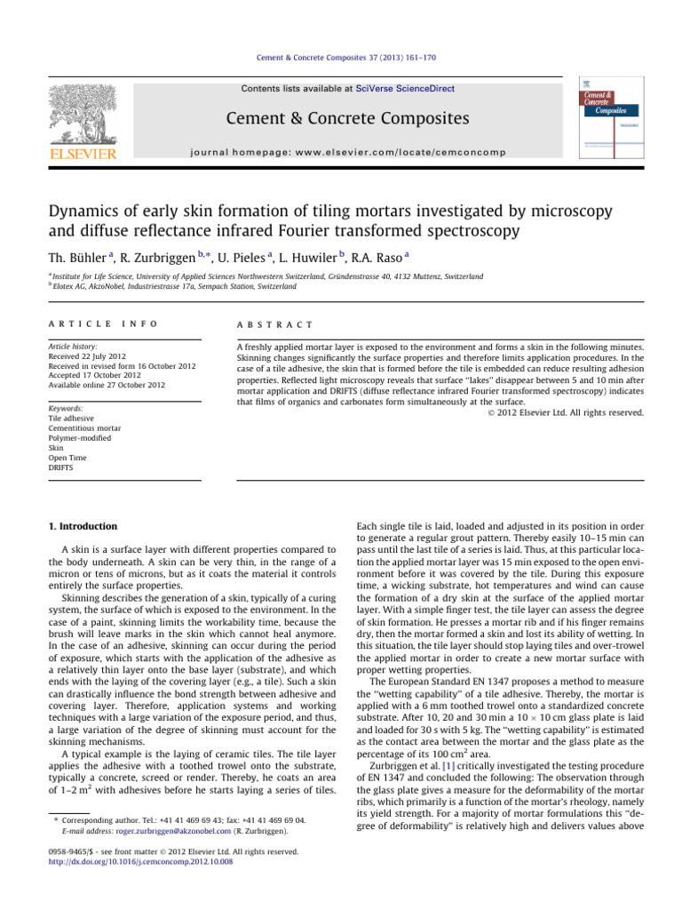 Dynamics of Early Skin Formation of Tiling Mortars Investigated by ...