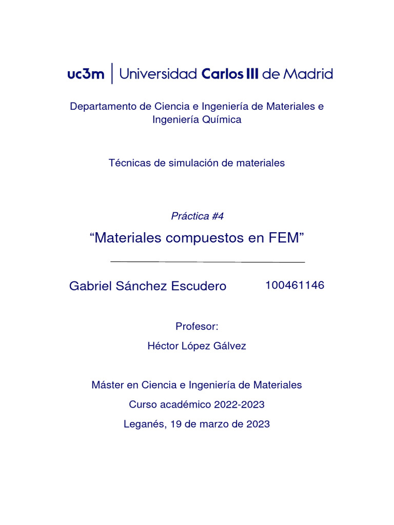 Practica #4 - Gabriel Sanchez | PDF | Material compuesto | Laminado (metalmecánica)