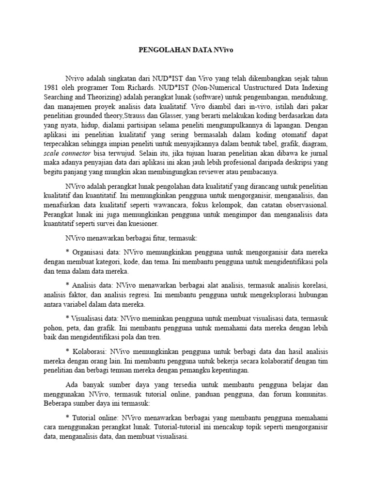 Panduan Pengolahan Data dengan NVivo | PDF