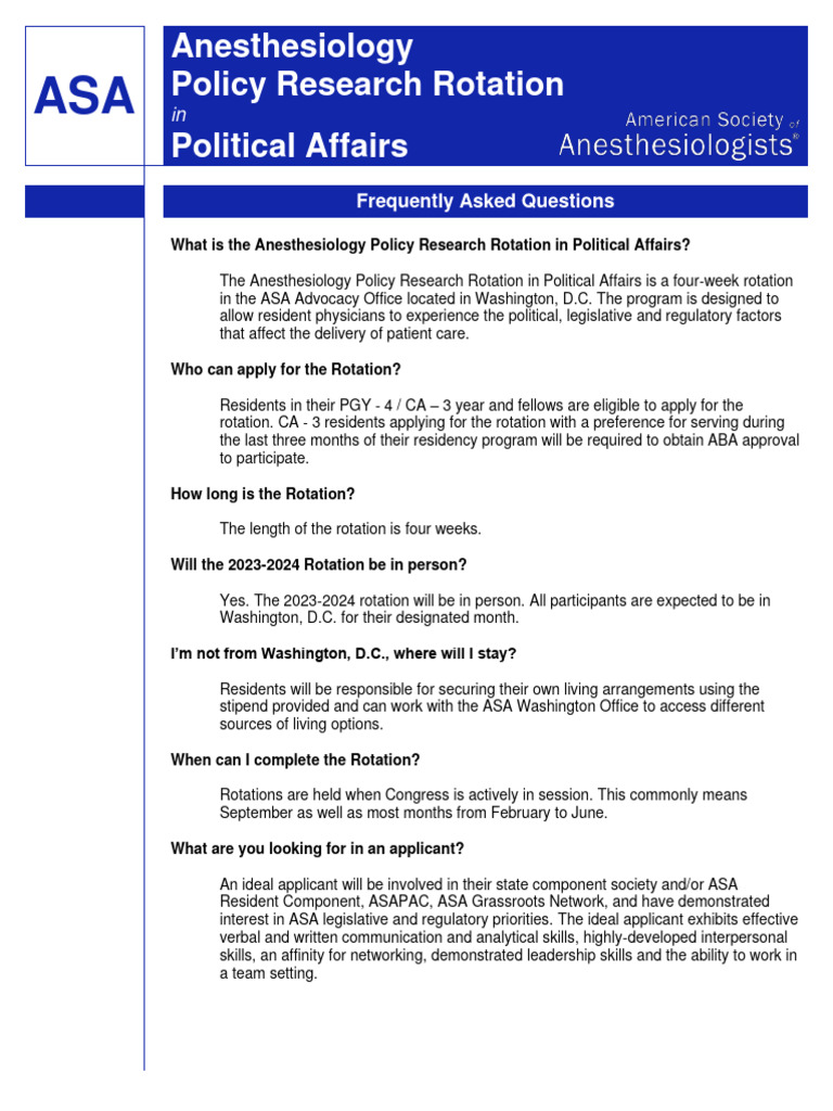 2023-2024 Resident Rotation FAQs | PDF | Health Care | Medicine