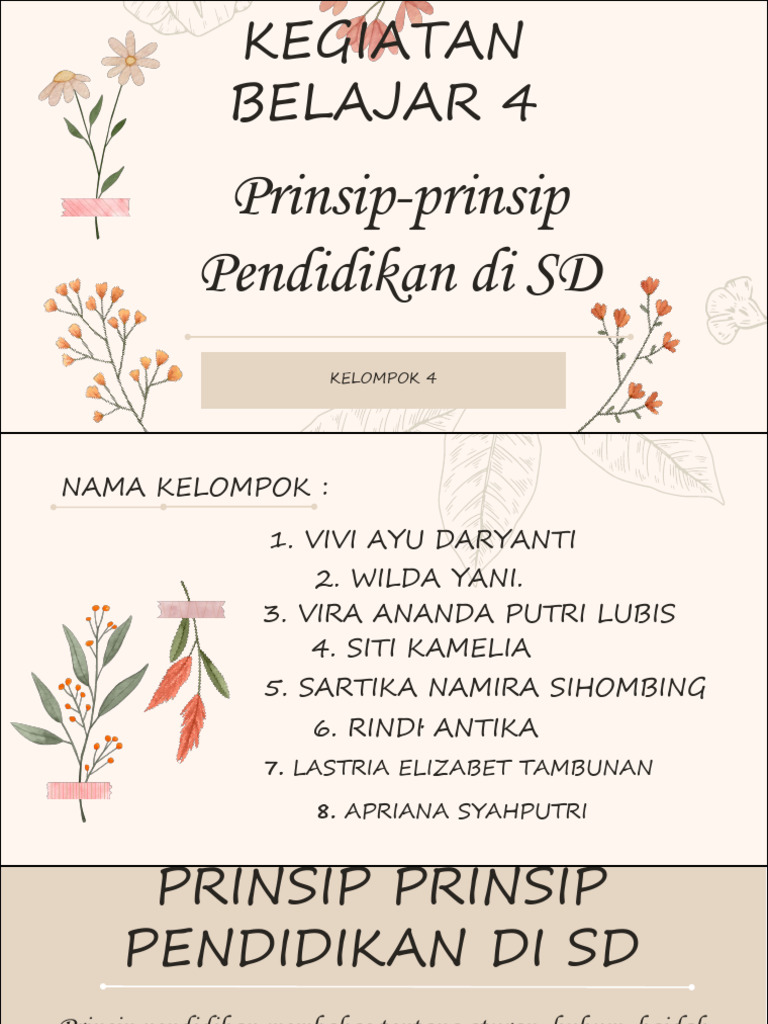 Prinsip Pendidikan SD Terpadu | PDF