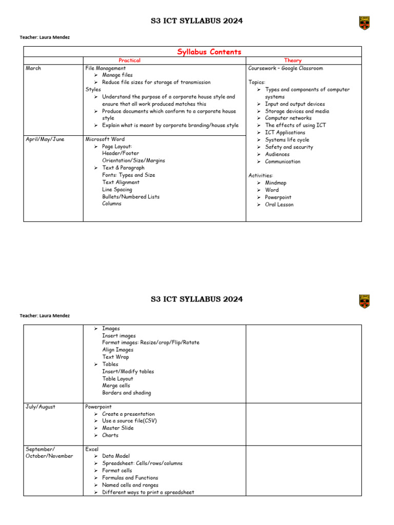 Syllabus s3 2024 | PDF | Page Layout | Microsoft Word Syllabus s3 2024 | PDF | Page Layout | Microsoft Word