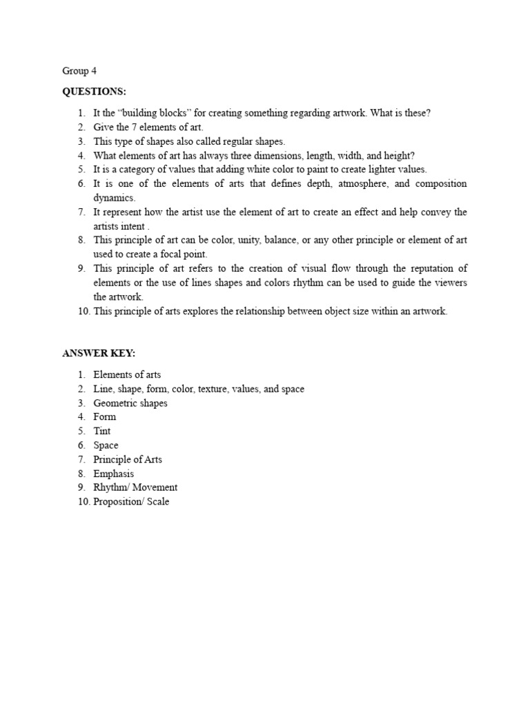 Art Questionnaire | PDF