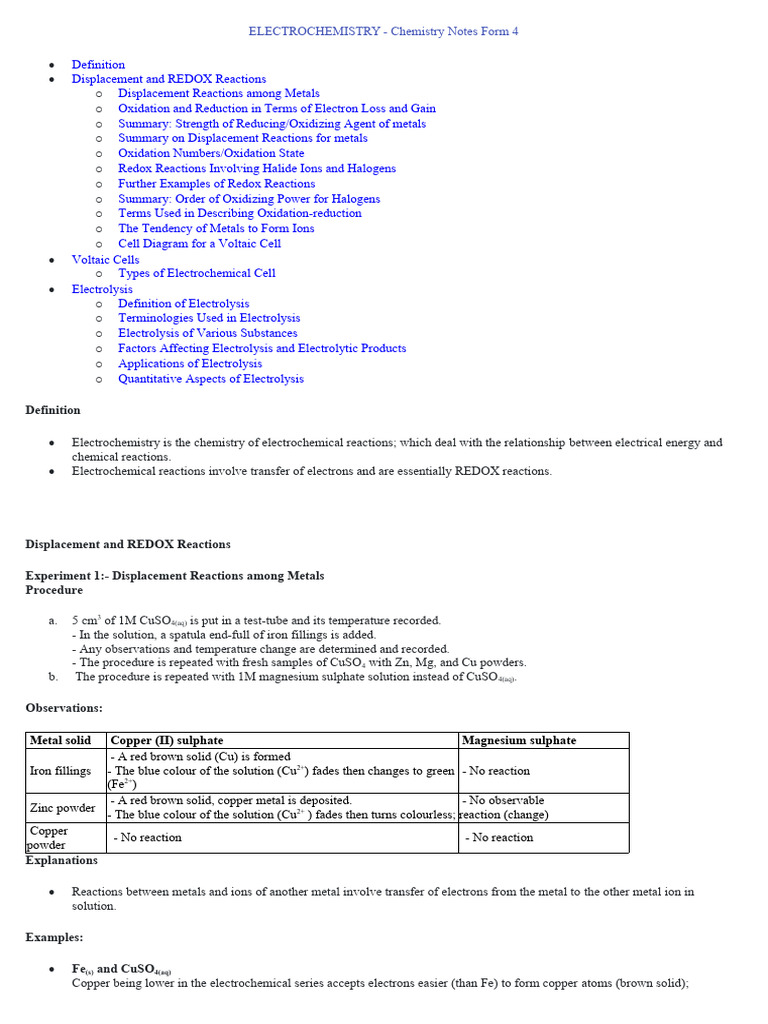 Electrochemistry | PDF | Redox | Electrochemistry