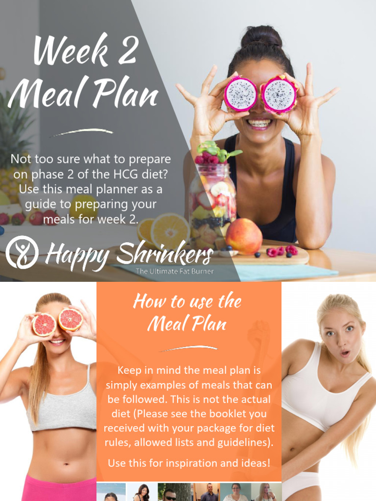 Menu Plan Week 2 Happy Shrinkers | PDF | Garlic | Salad