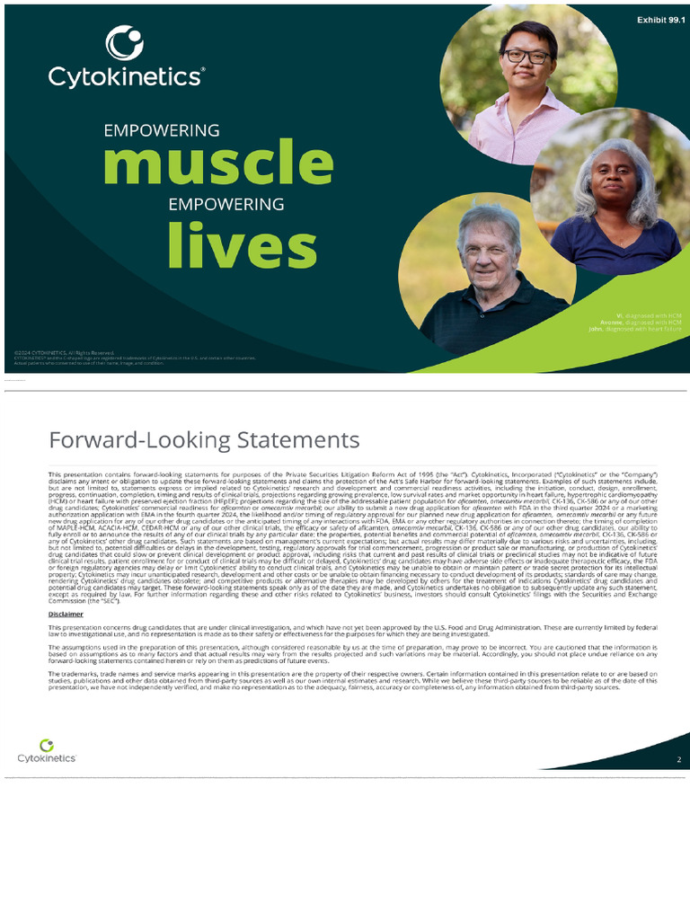 Cytokinetics Inc 8-K 2024522 D826864dex991.htm | PDF