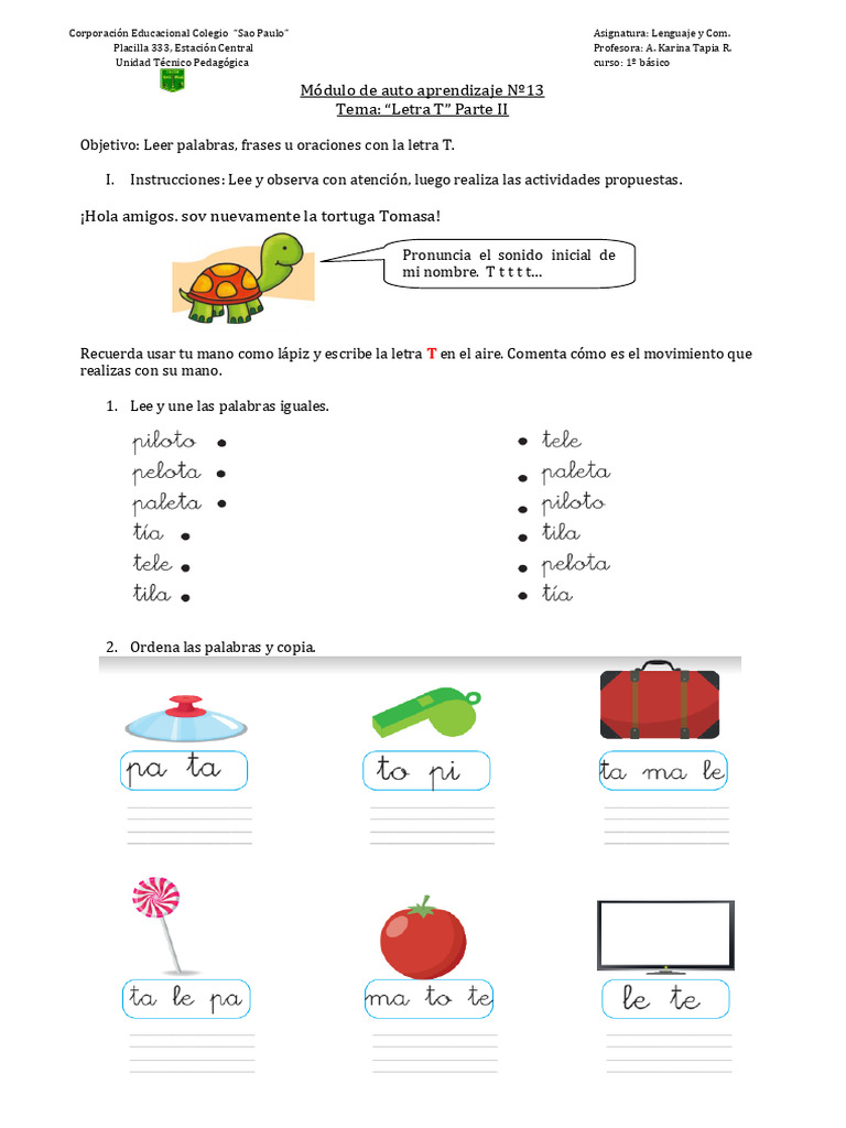Ma13 Lenguaje 1°B | PDF