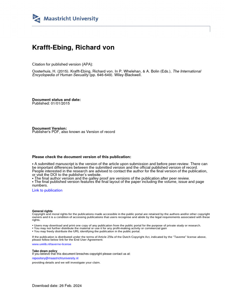 Oosterhuis 2015 Krafft Ebing International Encyclopedia of Human ...