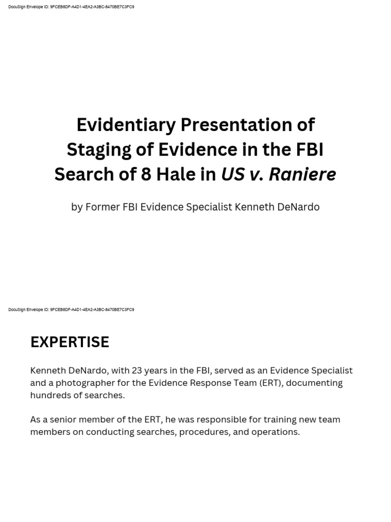 Report On FBI Evidence Staging in US v. Raniere | PDF