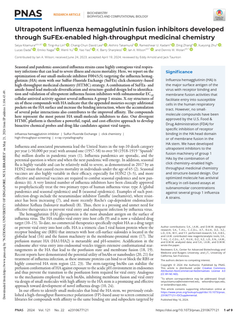 Kitamura Et Al 2024 Ultrapotent Influenza Hemagglutinin Fusion ...