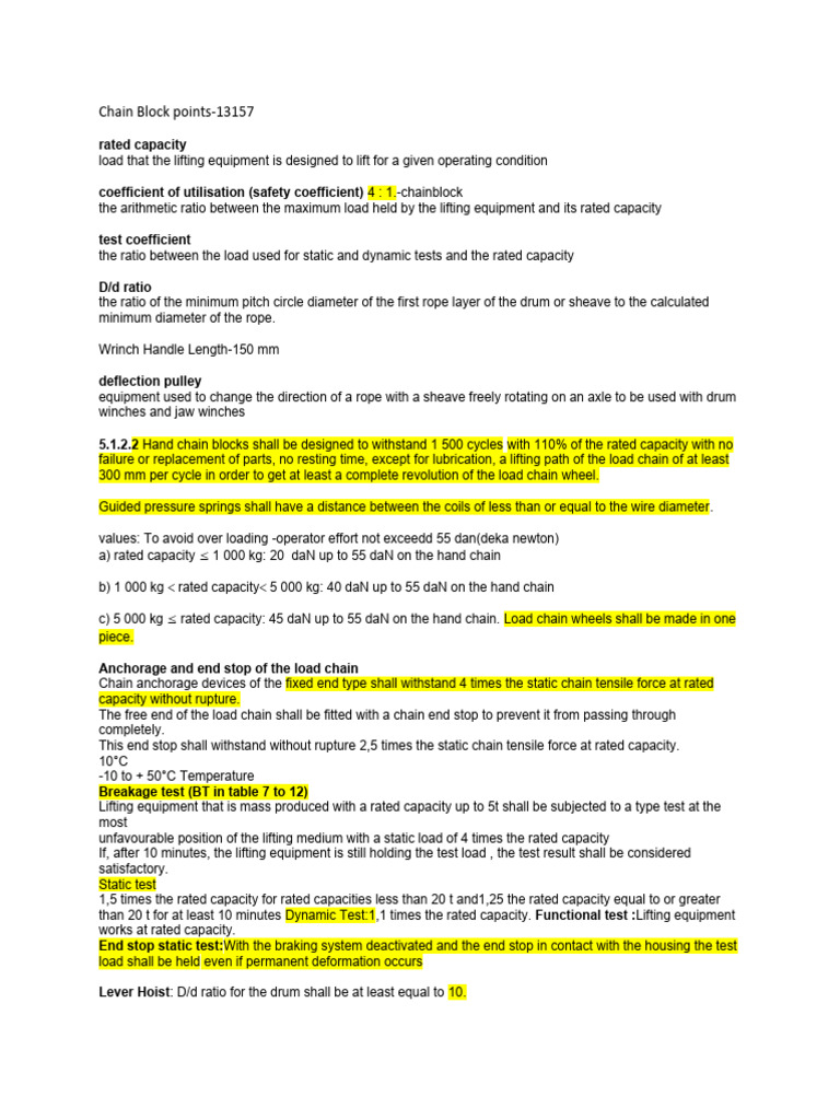 Chain Block Points | PDF | Manufactured Goods | Mechanical Engineering