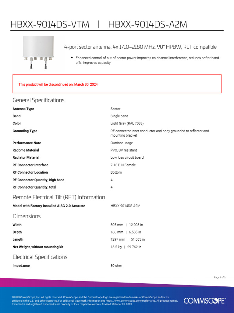 4-Port Sector Antenna Specifications | PDF | Antenna (Radio ...