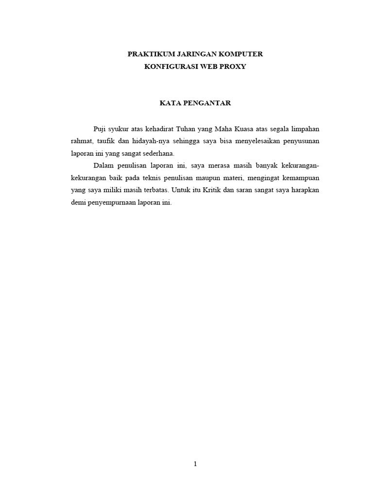 Praktikum Jaringan Komputer Konfigurasi Web Proxy | PDF | Komputer