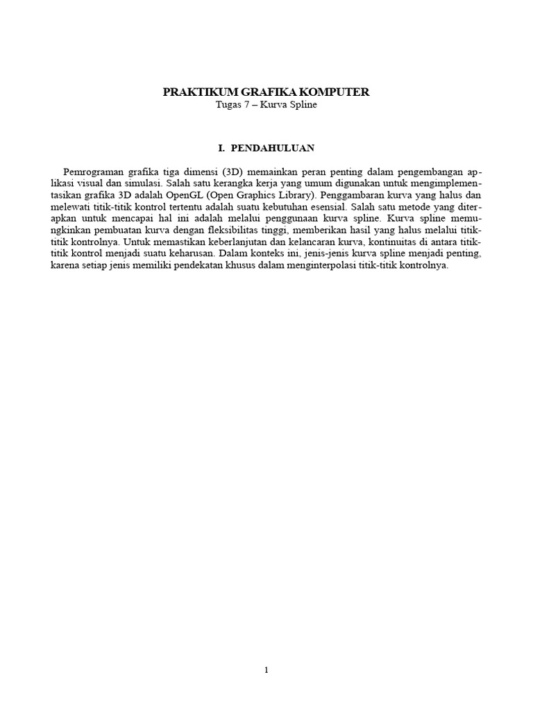Praktikum Grafika Komputer: I. Pendahuluan | PDF