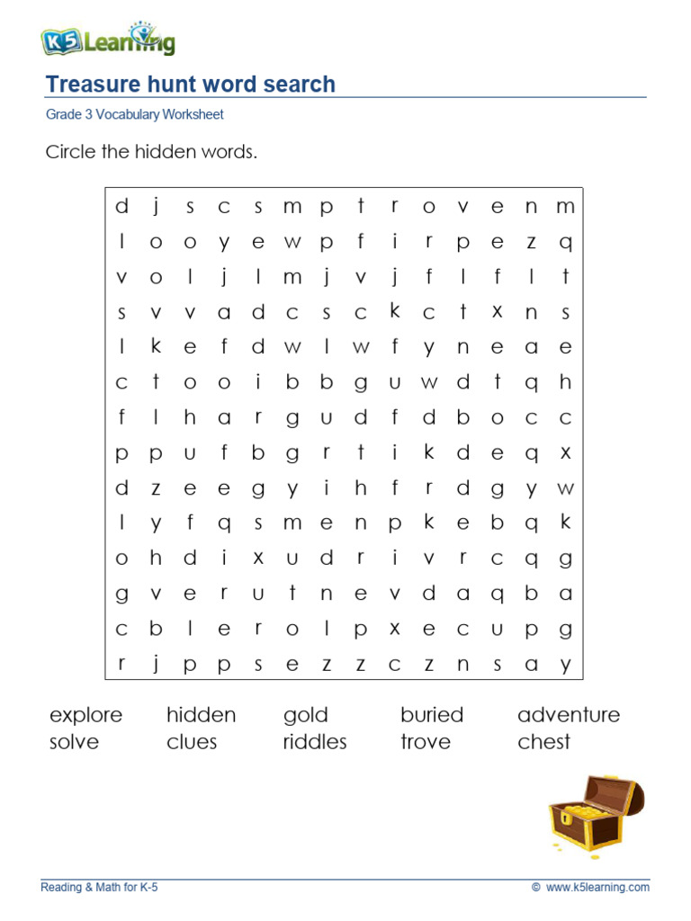 Grade 3 Treasure Hunt Word Search Lowercase | PDF | Gaming