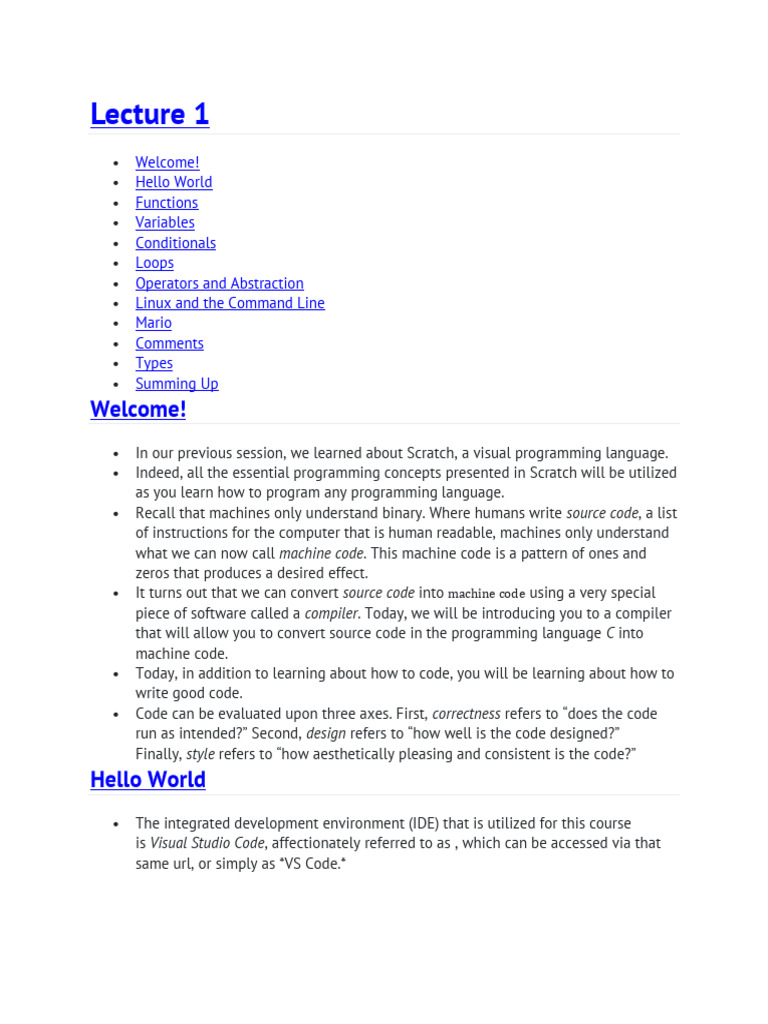 Lecture 1 Compiter Science | Download Free PDF | Integer (Computer ...