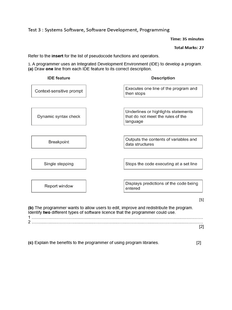 Test 3 Systems Software, Software Development, Programming | PDF ... Test 3 Systems Software, Software Development, Programming | PDF ...