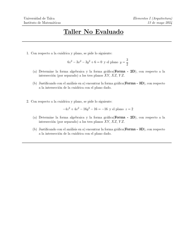 Taller No Evaluado | PDF