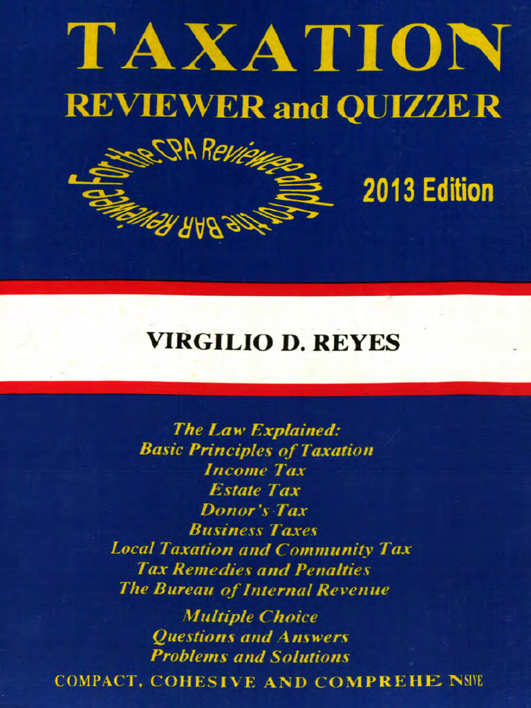 Taxation Reviewer For Virgilio Author of Book | PDF