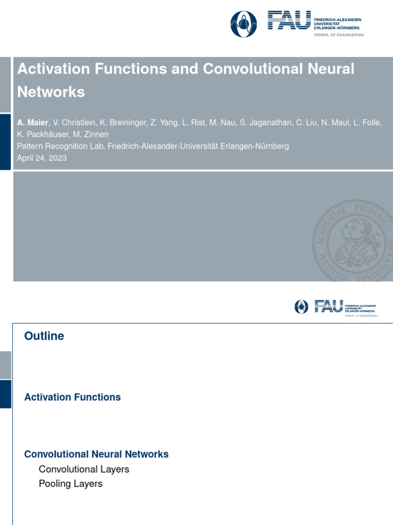 Activation Functions And Convolutional Neural Networks Pdf Statistical Classification