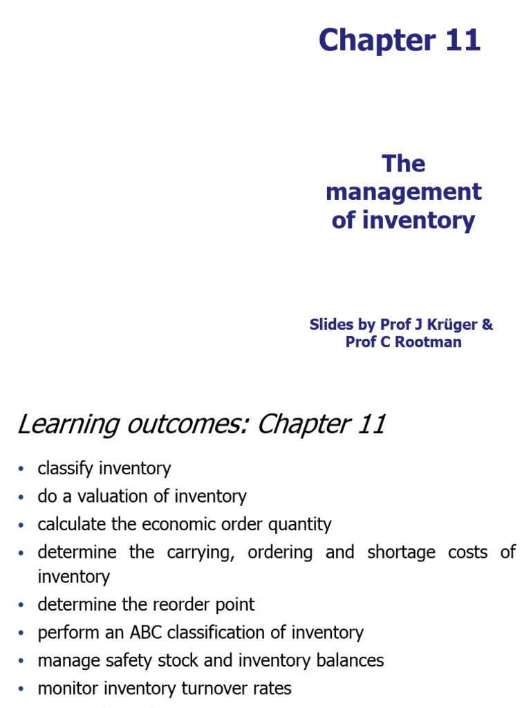 Chapter 11 Lecture Slides | PDF | Inventory | Financial Economics