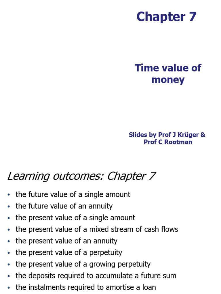 Chapter 7 lecture slides (3) | PDF | Present Value | Time Value Of Money