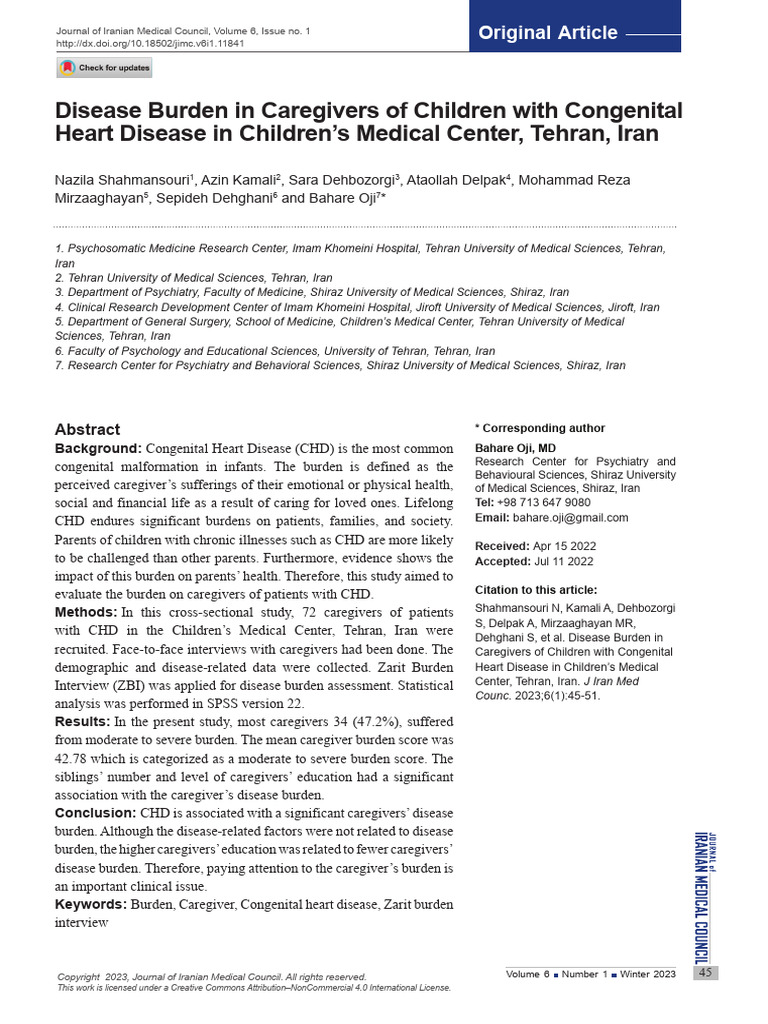 Care Burden For Discusion | PDF | Caregiver | Intellectual Disability