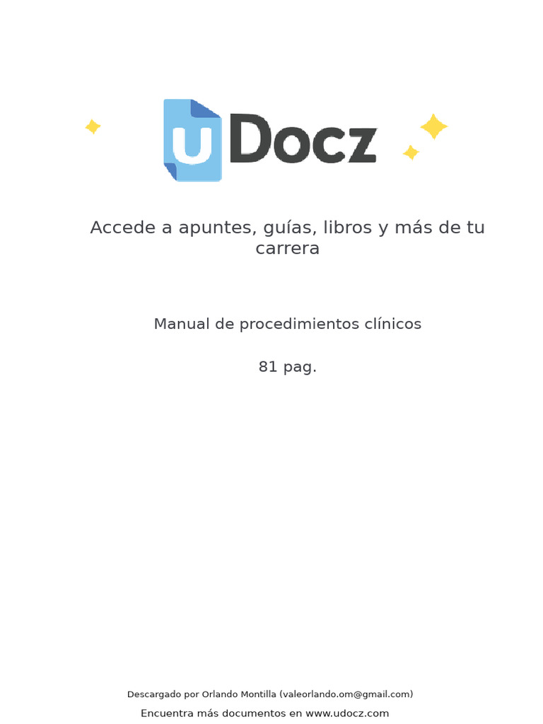 Manual Procedimientos Clínicos CUNOR | PDF | Especialidades Medicas ...