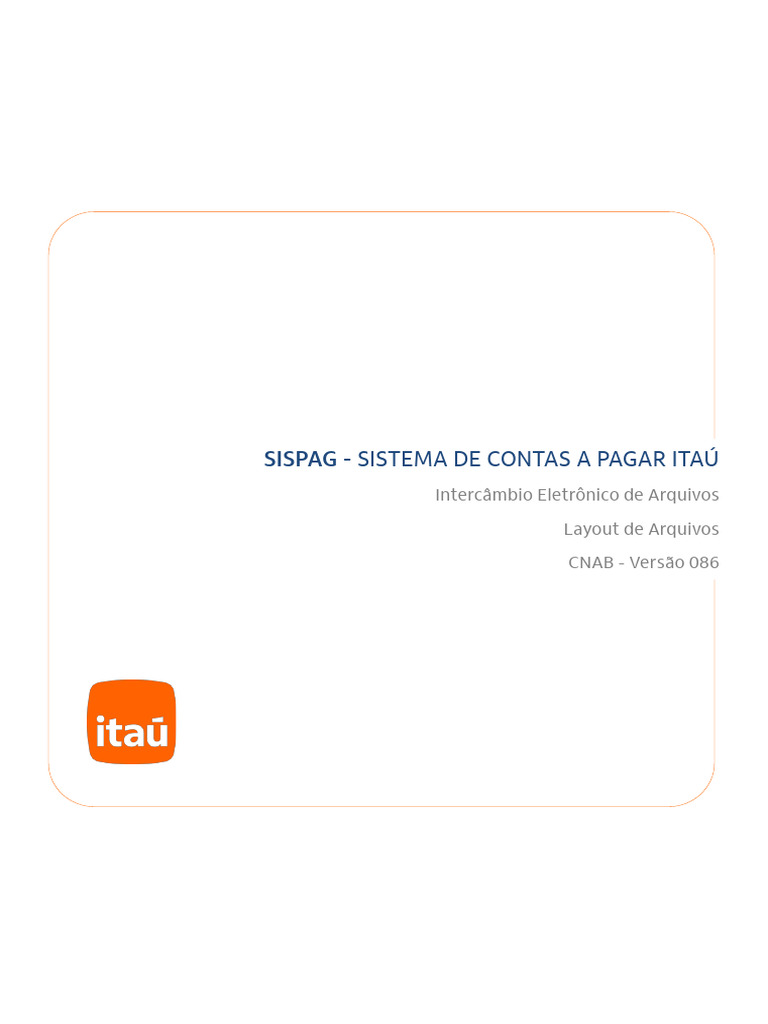 Layout de Arquivos - CNAB - Versão 086 - SISPAG | PDF