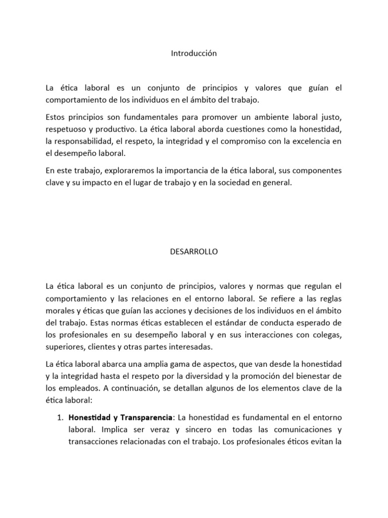 Etica Laboral | PDF | Comportamiento | Sociedad