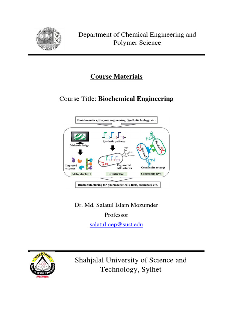 Biochemical Engineering course materials (1) | Download Free PDF | Biofuel | Biology