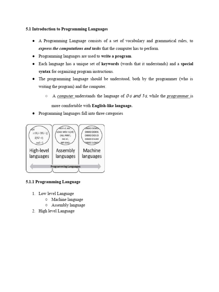 Programming Languages Overview | PDF | Operating System | Programming