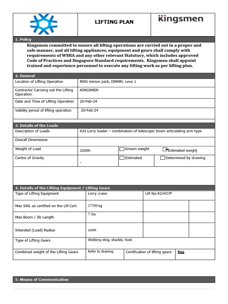LIFTING PLAN - Transition Area | PDF | Crane (Machine)