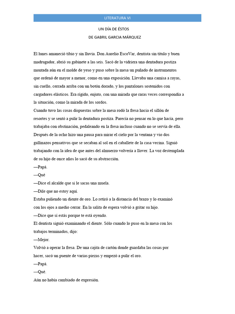 UN DÍA DE ÉSTOS | PDF