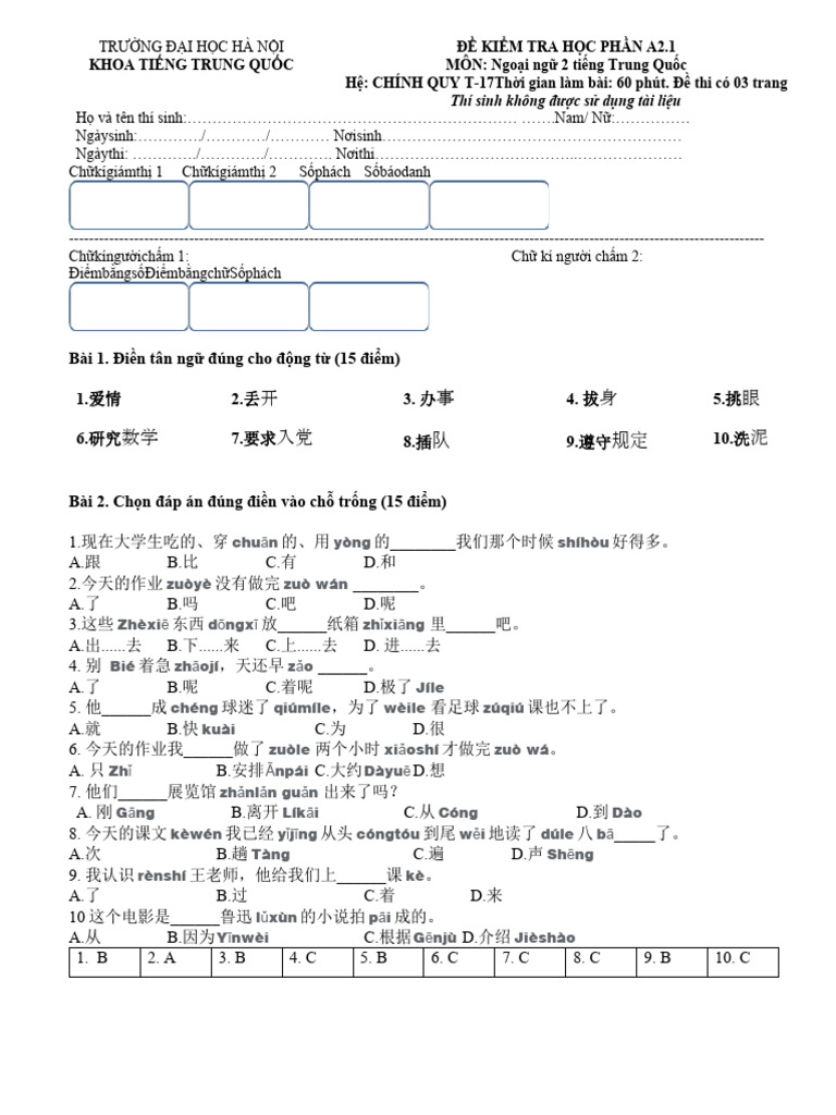 ĐỀ THI THỬ SỐ 2. NN2 KẾT THÚC 4 KỲ | PDF