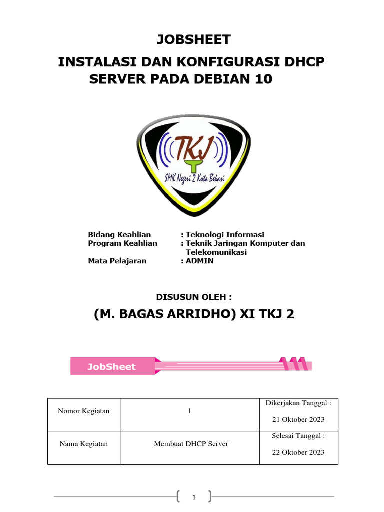 jobsheet dhcp server ido | PDF